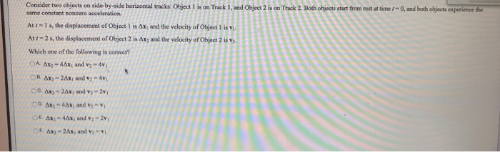 Solved Consider two objects on side-by-side horizontal | Chegg.com