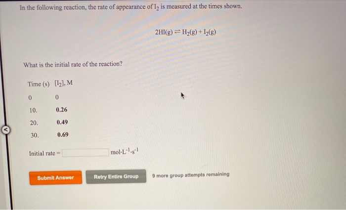 Solved In the following reaction, the rate of appearance of | Chegg.com