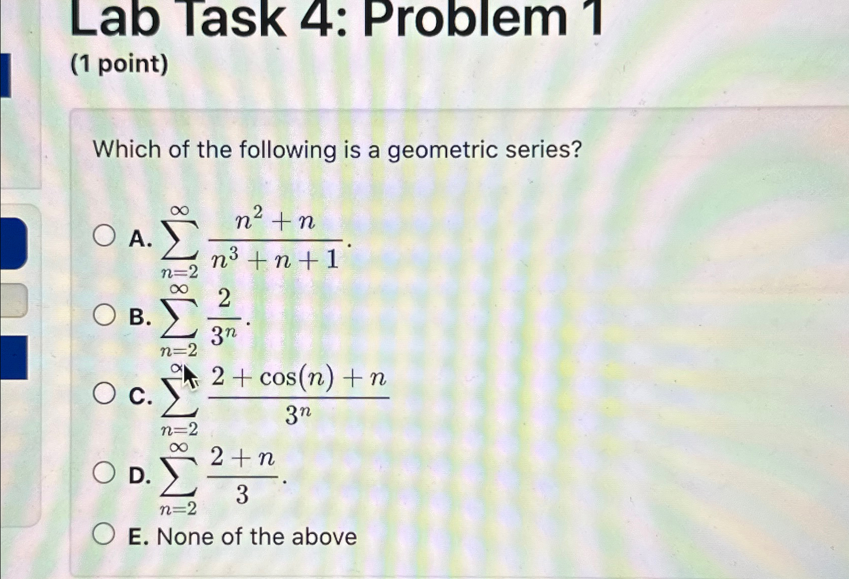 Solved Lab Task 4: Problem 1(1 ﻿point)Which of the following | Chegg.com