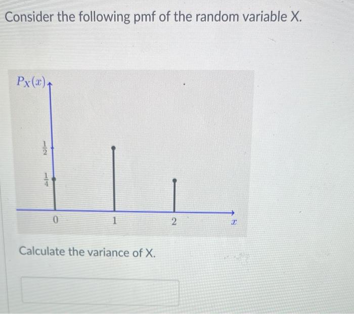 Solved Consider the following pmf of the random variable X. | Chegg.com Solved Consider the following pmf of the random variable X. | Chegg.com