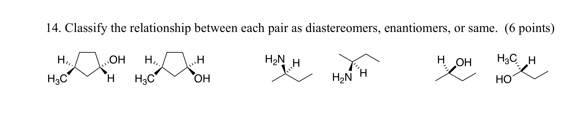 Classify the relationship between each pair as | Chegg.com