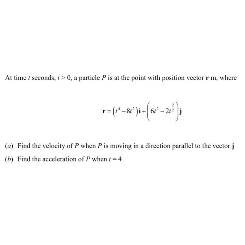 Solved At time t ﻿seconds, t>0, ﻿a particle P ﻿is at the | Chegg.com