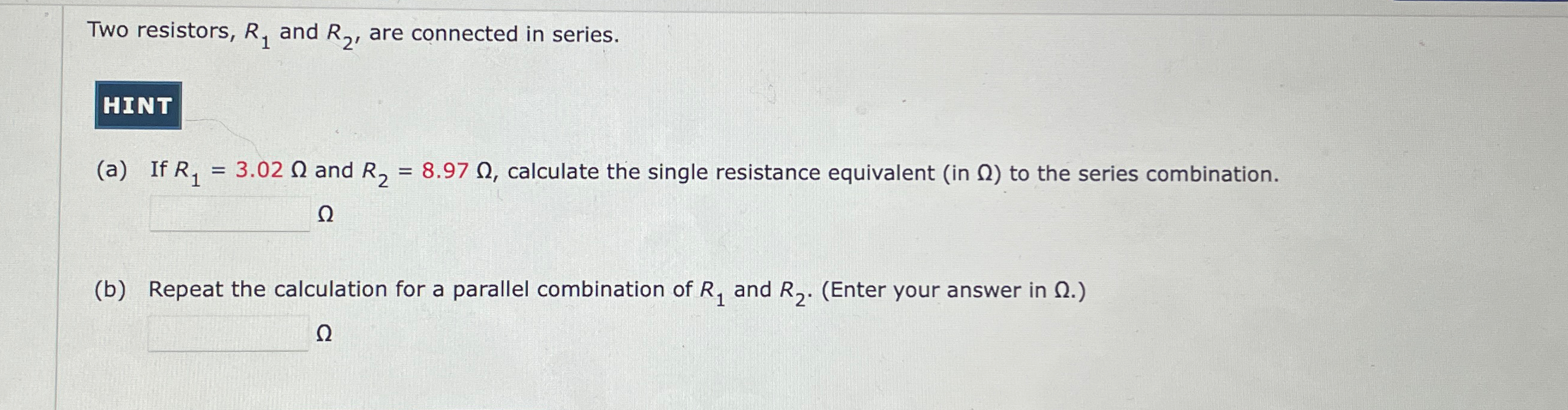 Solved Two resistors, R1 ﻿and R2, ﻿are connected in | Chegg.com