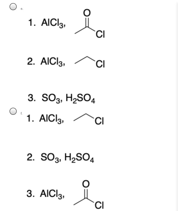 Solved SO3H 1. AICI, 2. AICI, 3. SO3, H2SO4 1. SO3, H2SO4 2. | Chegg.com