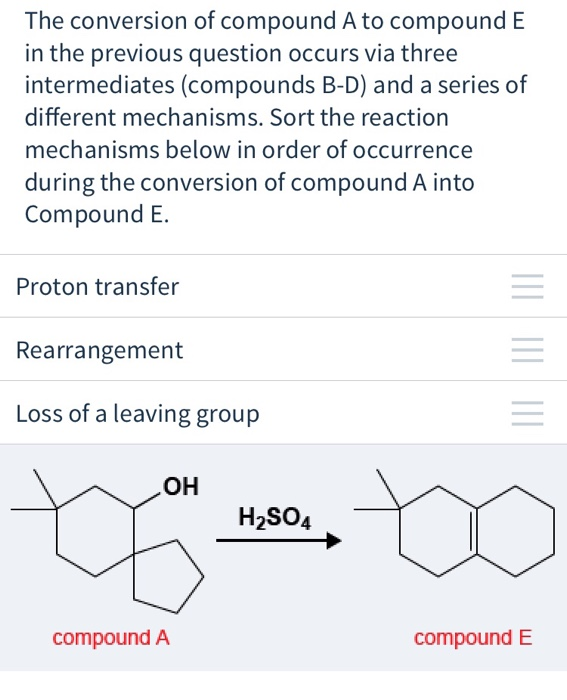 Solved The conversion of compound A to compound E in the | Chegg.com