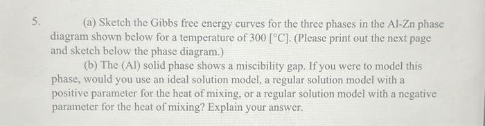 Solved 5. (a) Sketch the Gibbs free energy curves for the | Chegg.com