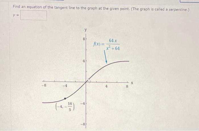 Solved Find an equation of the tangent line to the graph at | Chegg.com