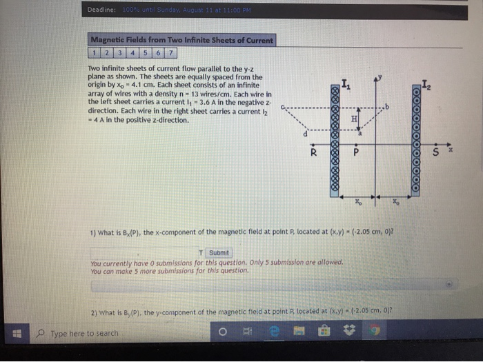Solved Two infinite sheets of current flow parallel to the | Chegg.com