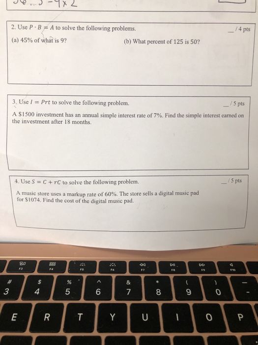 Solved 14 pts 2. Use P.B = A to solve the following | Chegg.com