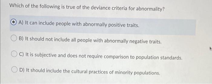 Solved Which of the following is true of the deviance | Chegg.com