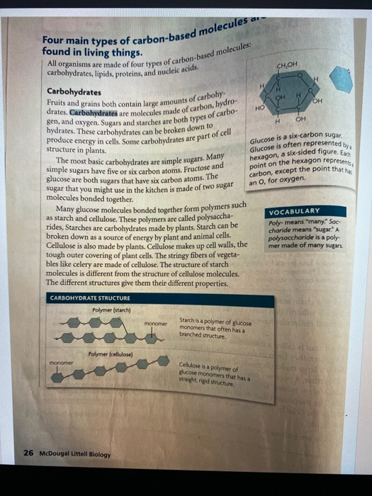 Solved SECTION Student text pages 44-48 2.3 Carbon-Based | Chegg.com