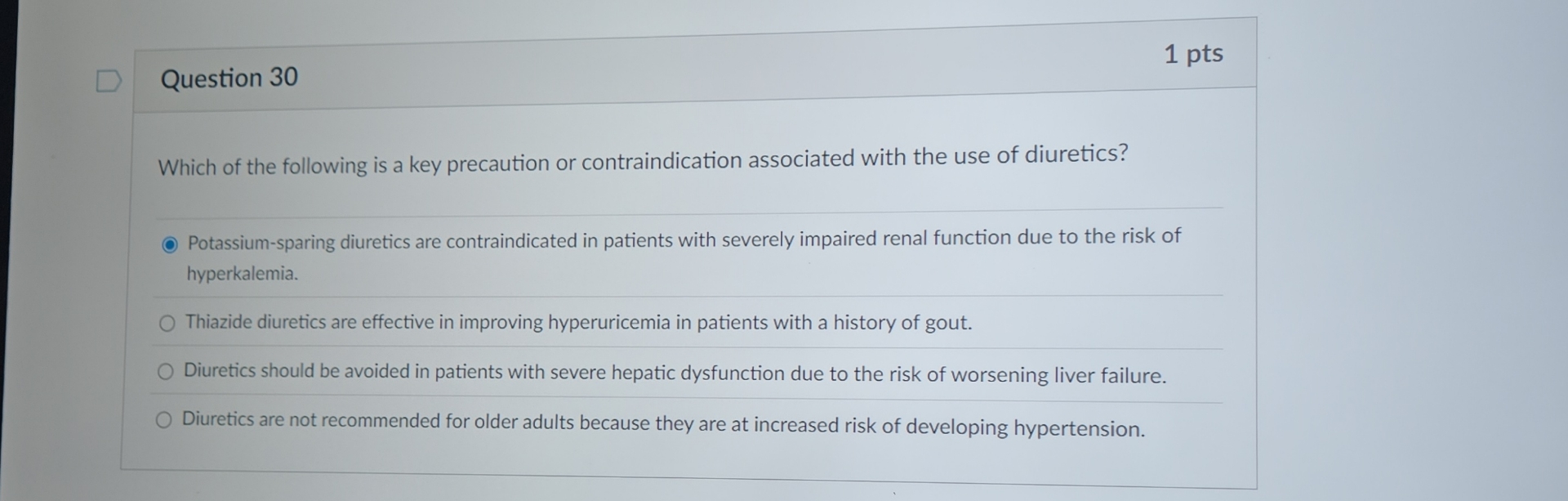 Question 301 ﻿ptsWhich of the following is a key | Chegg.com
