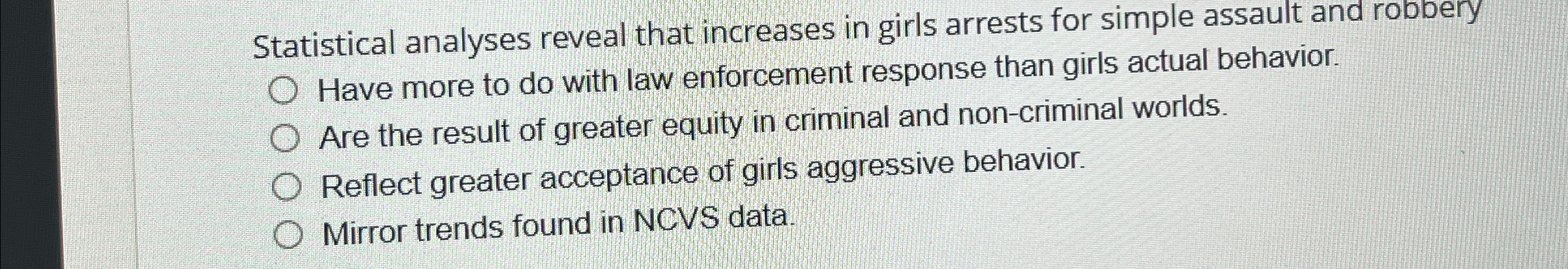 Solved Statistical analyses reveal that increases in girls | Chegg.com