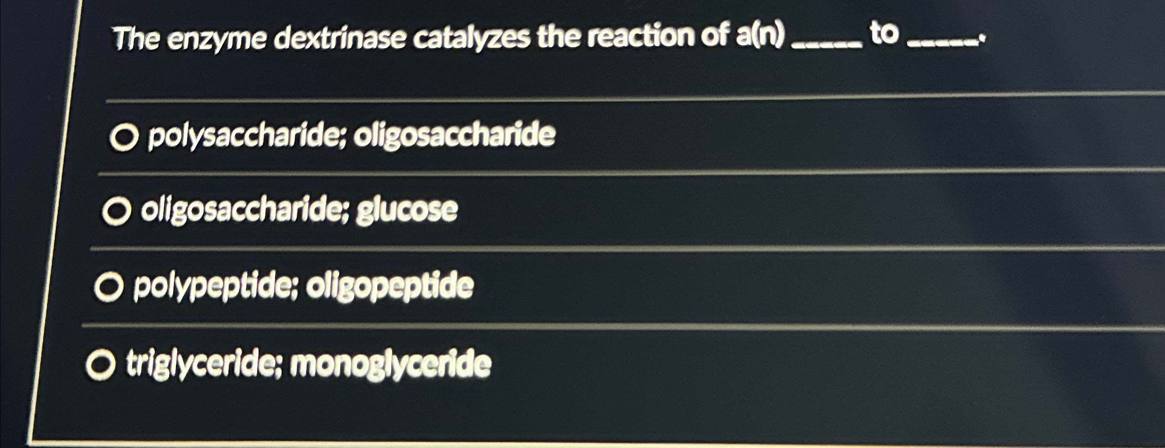 The enzyme dextrinase catalyzes the reaction of | Chegg.com