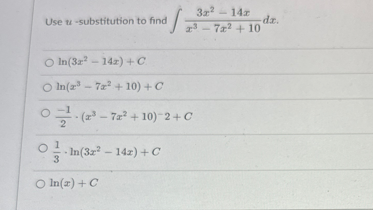 Solved Use u-substitution to find | Chegg.com