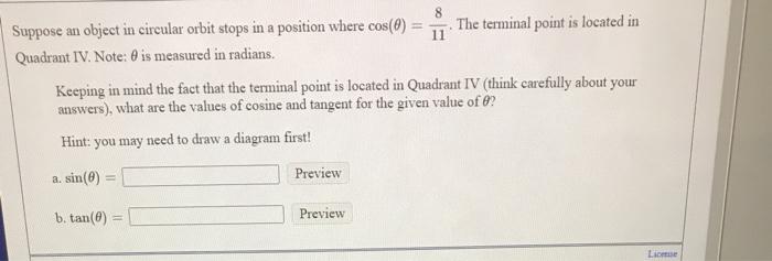 Solved Suppose An Object In Circular Orbit Stops In A
