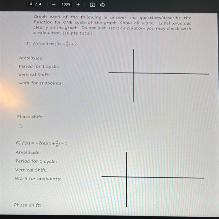 Solved Graph each of the following \& answer the | Chegg.com