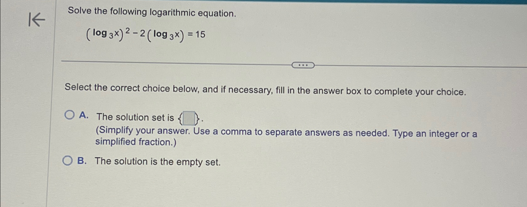 Solved Solve the following logarithmic | Chegg.com