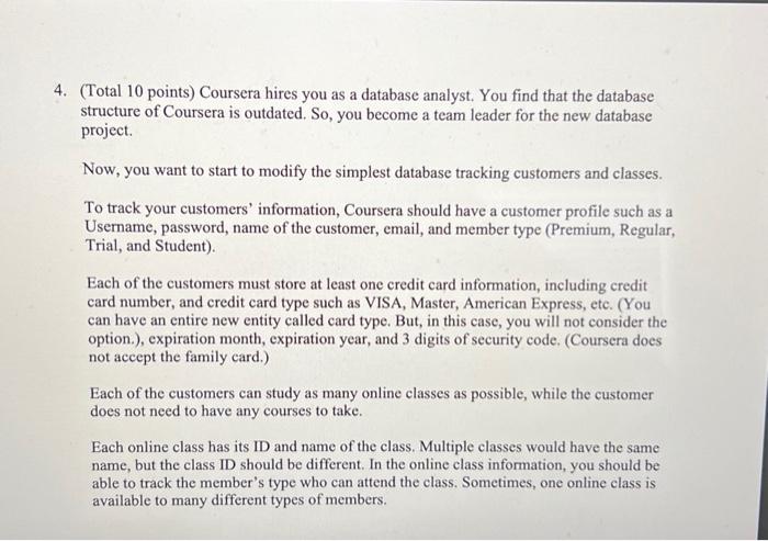 Solved (1) (3 points) Create the entity relationship diagram | Chegg.com