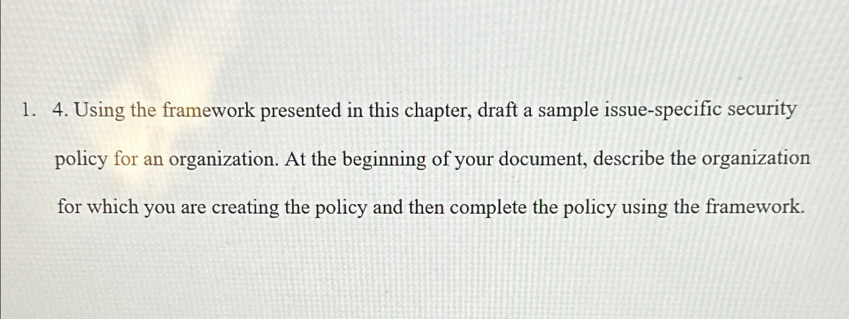 Solved Using the framework presented in this chapter, draft | Chegg.com
