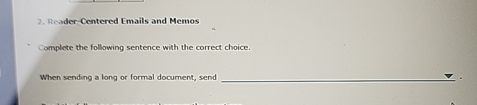 Solved Reader-Centered Emails and MemosComplete the | Chegg.com