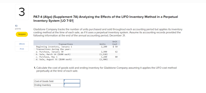 Solved PA7-4 (Algo) (Supplement 7A) ﻿Analyzing the Effects | Chegg.com
