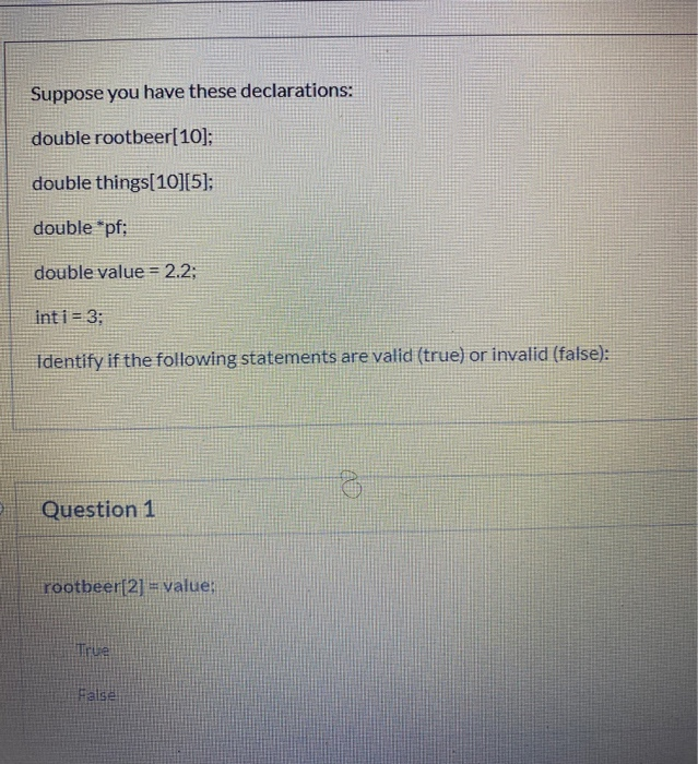 Solved Suppose You Have These Declarations Double
