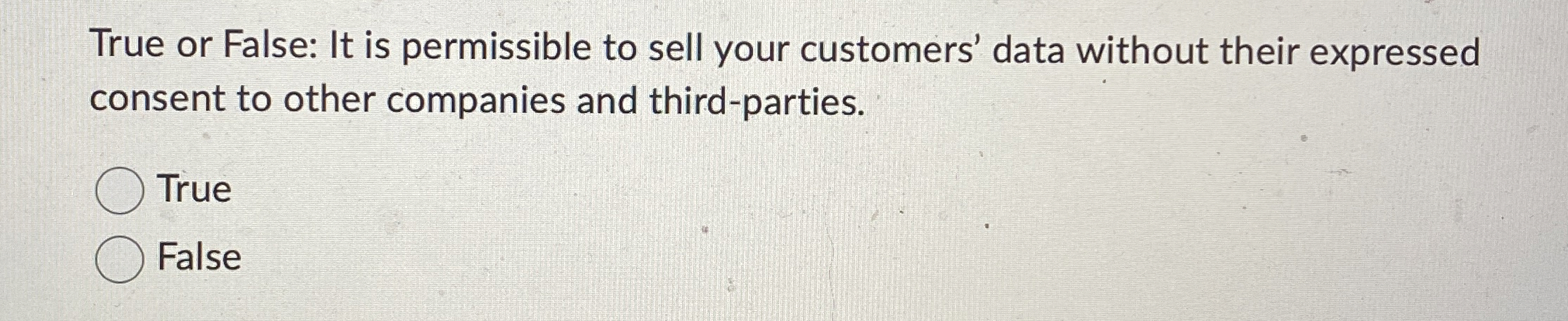 Solved True or False: It is permissible to sell your | Chegg.com