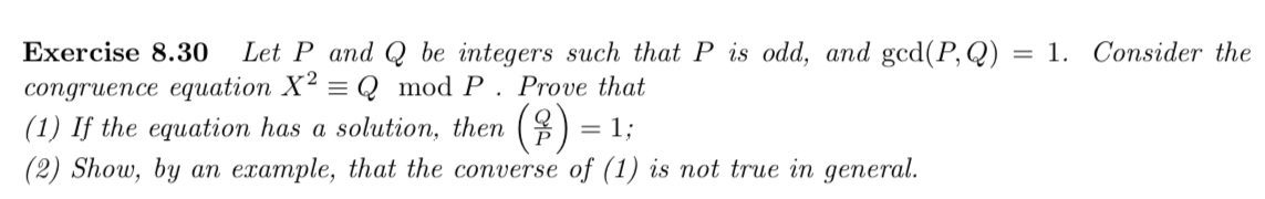 Solved Exercise 8.30 ﻿Let P ﻿and Q ﻿be integers such that P | Chegg.com