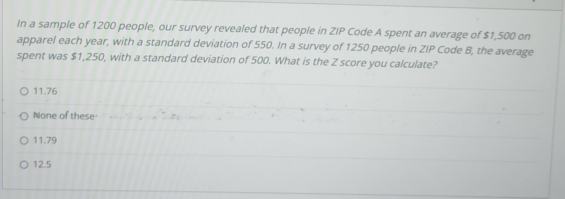 Solved In a sample of 1200 people, our survey revealed that | Chegg.com
