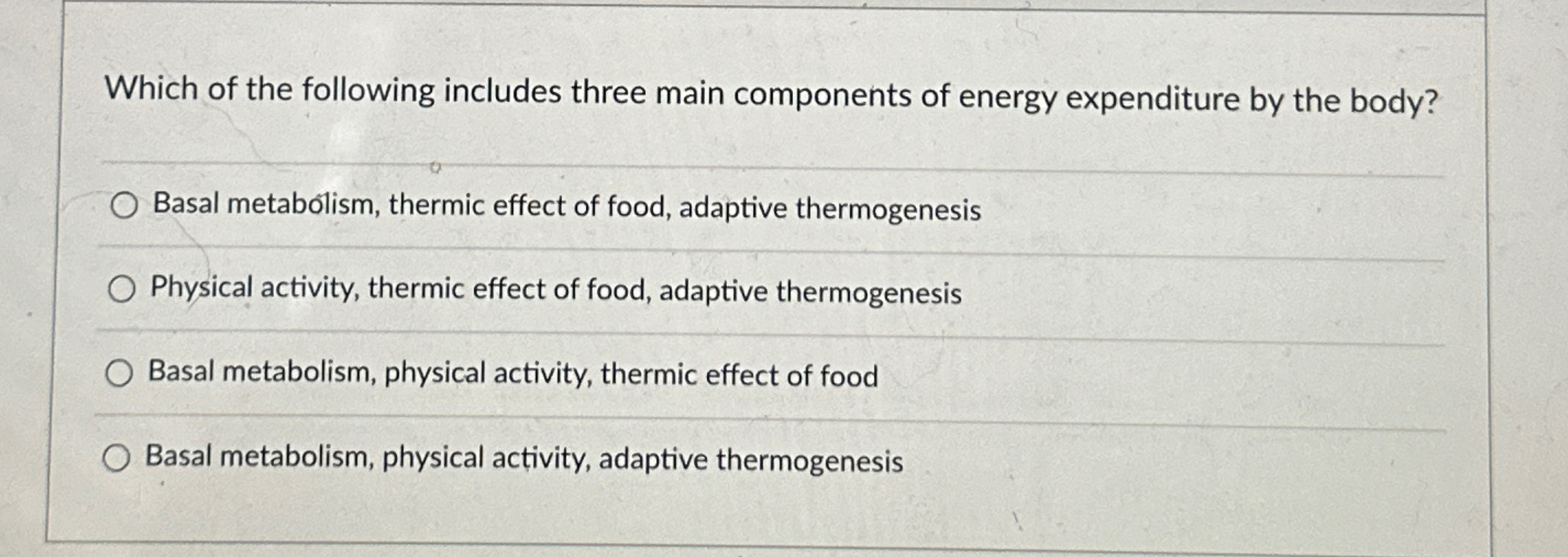 Solved Which of the following includes three main components | Chegg.com