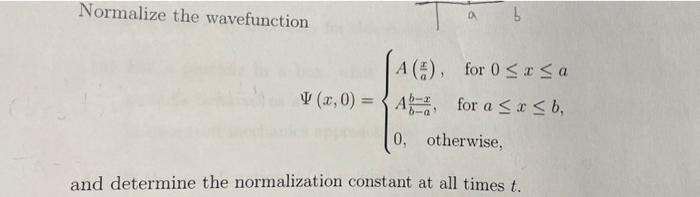 Solved Normalize The Wavefunction Ψ X 0 ⎩⎨⎧a Ax Ab−ab−x 0