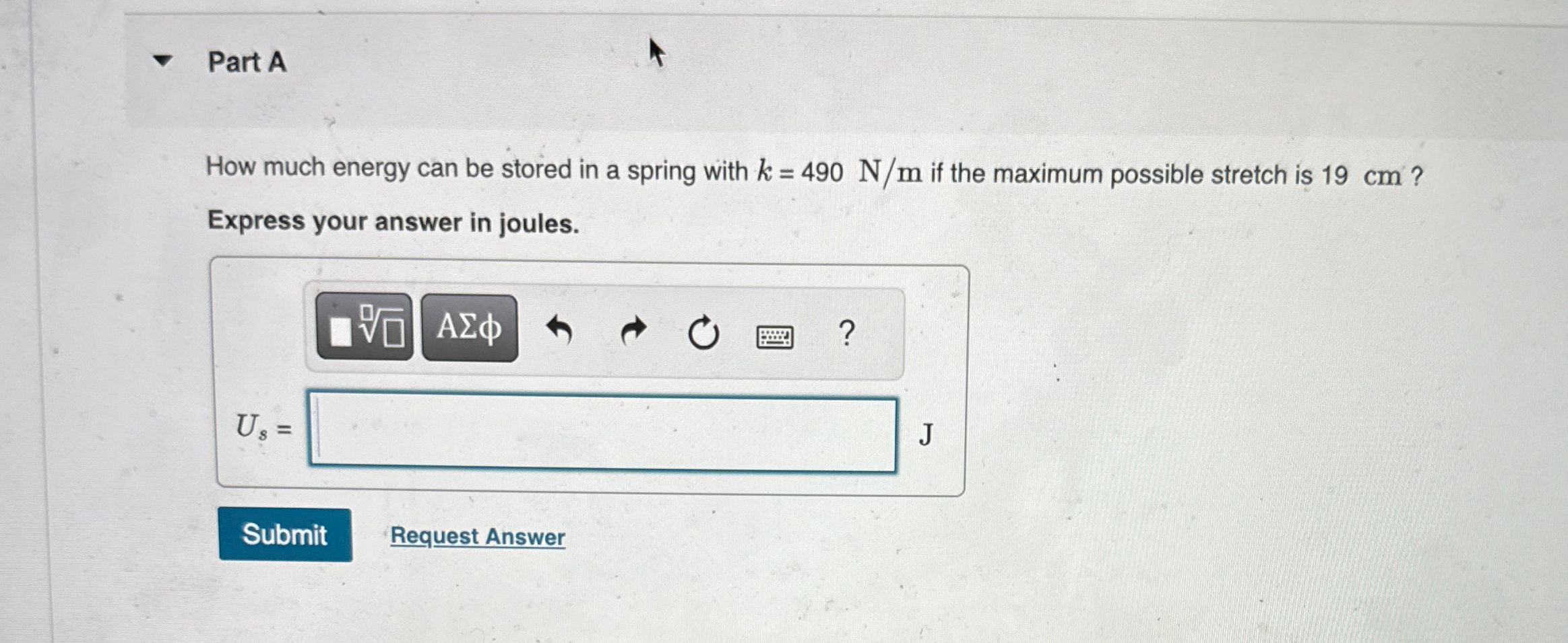 Solved Part AHow much energy can be stored in a spring with | Chegg.com
