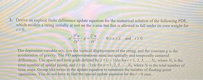 Solved Derive an explicit finite difference update equation | Chegg.com
