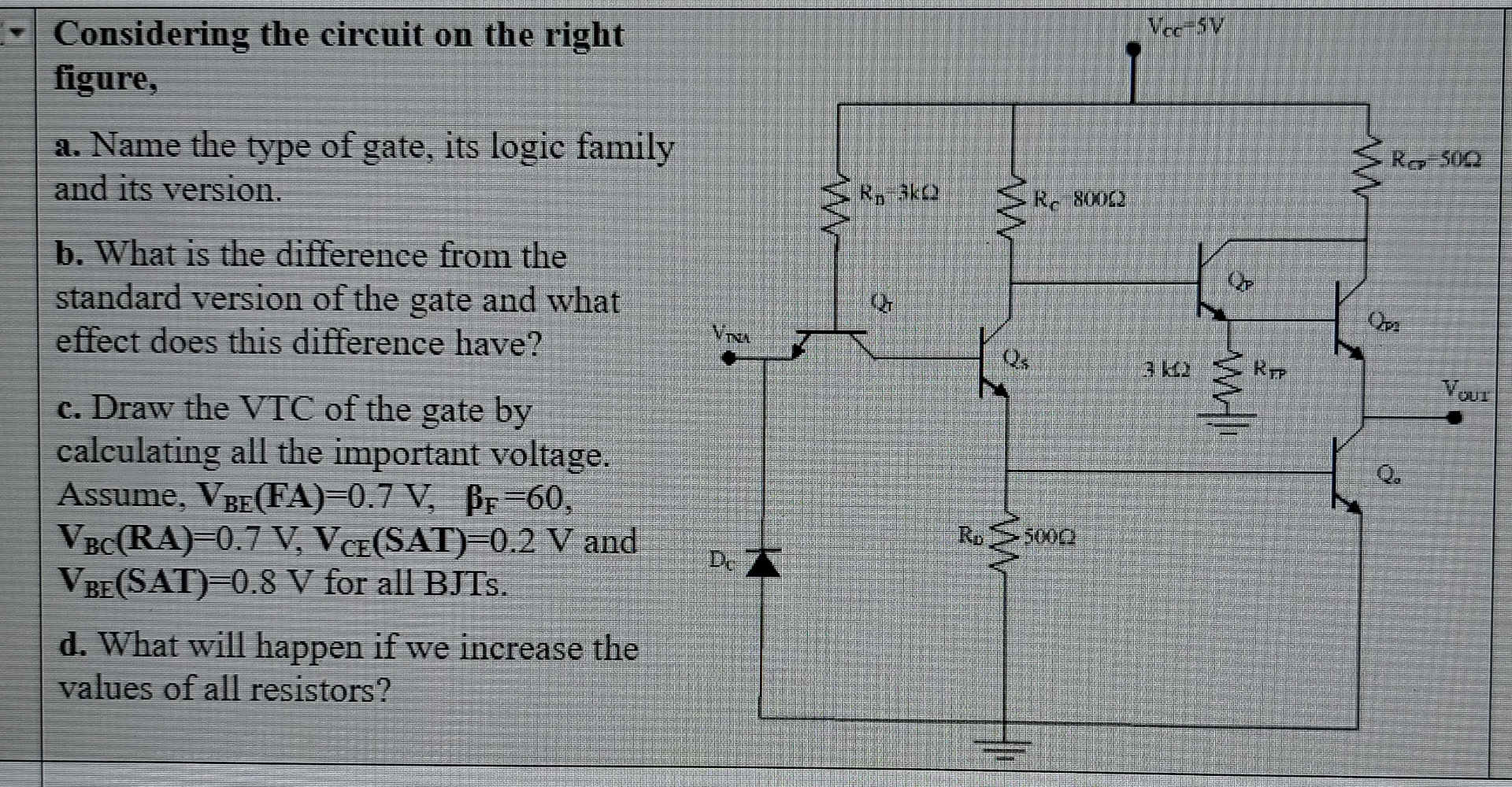 Solved Considering the circuit on the right figure,a. ﻿Name | Chegg.com
