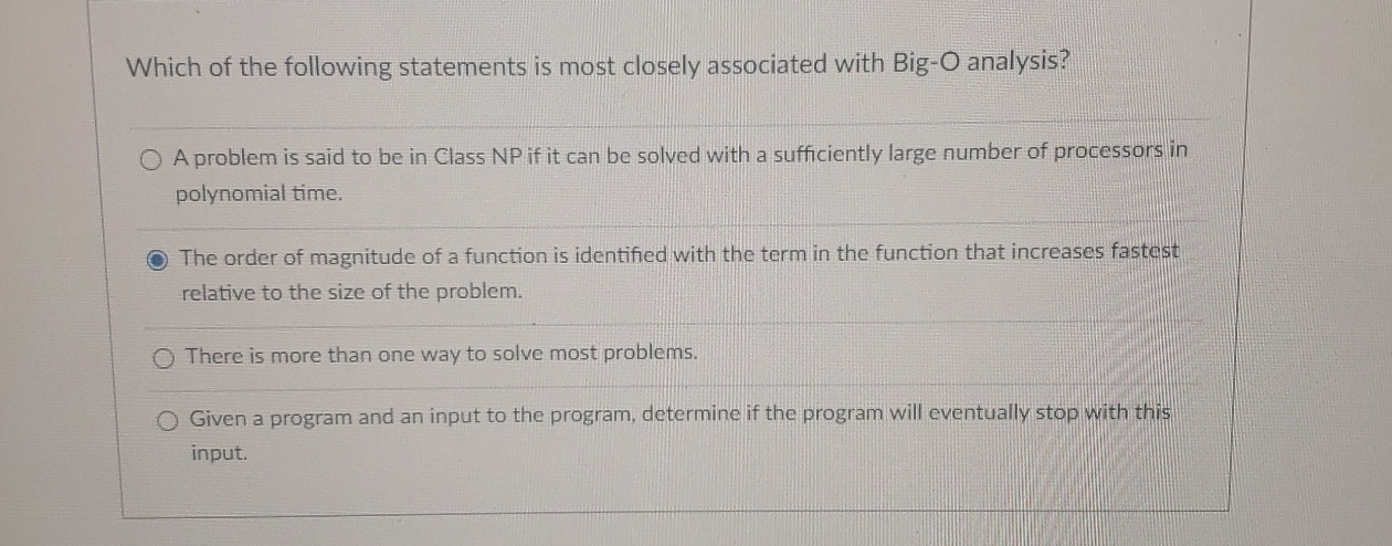 Solved Which of the following statements is most closely | Chegg.com