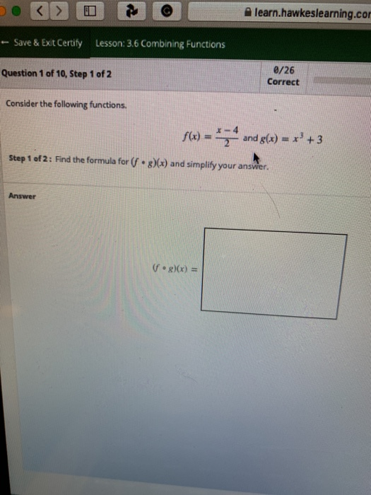 Solved learn.hawkeslearning.com Save & Ext Certify Lesson: | Chegg.com