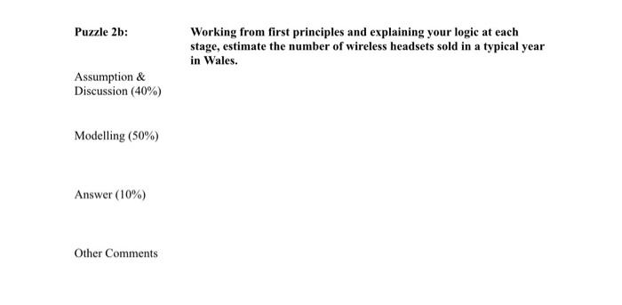 Solved Puzzle 2b: Working from first principles and | Chegg.com