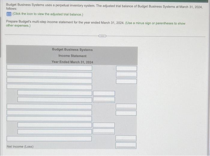 Solved Budget Business Systems uses a perpetual inventory | Chegg.com
