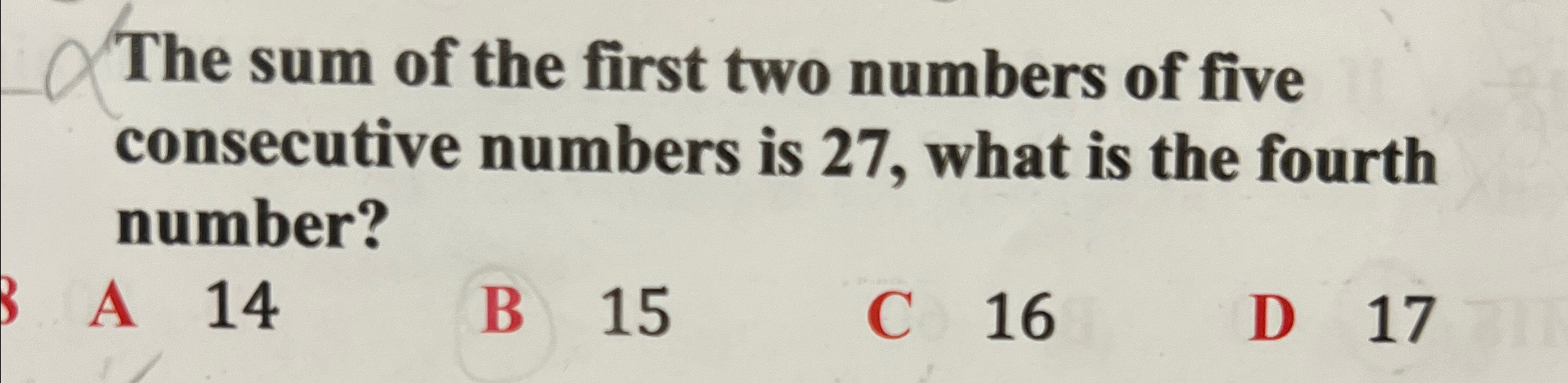 Solved The sum of the first two numbers of five consecutive | Chegg.com