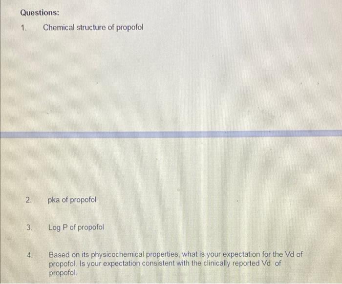 Solved 2-compartment i.v. bolus plasma data A Propofol is an | Chegg.com