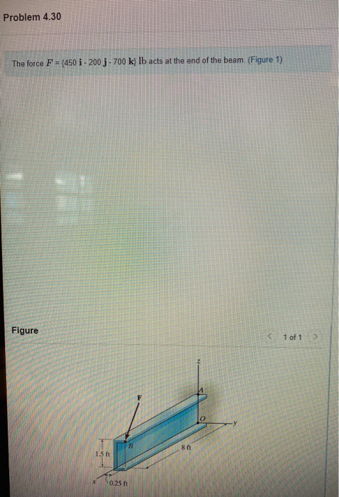 Solved: Problem 4.30 The Force F = {450 I 200 J-700 K} Lb ... | Chegg.com