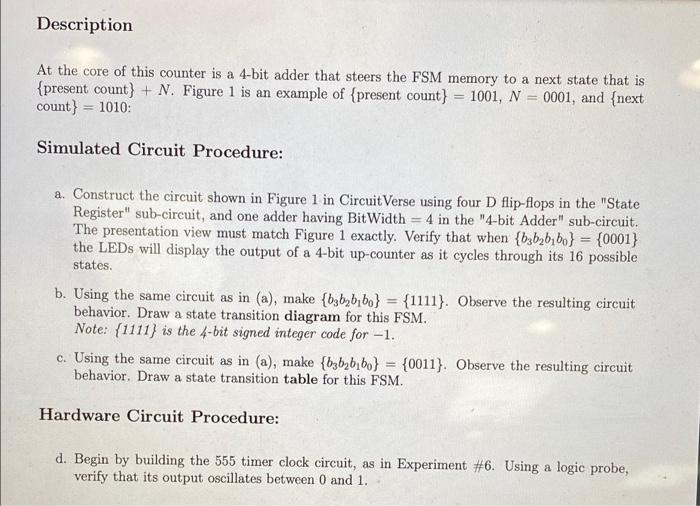Design of a 4-bit Increment-by-N Counter Purpose: The | Chegg.com