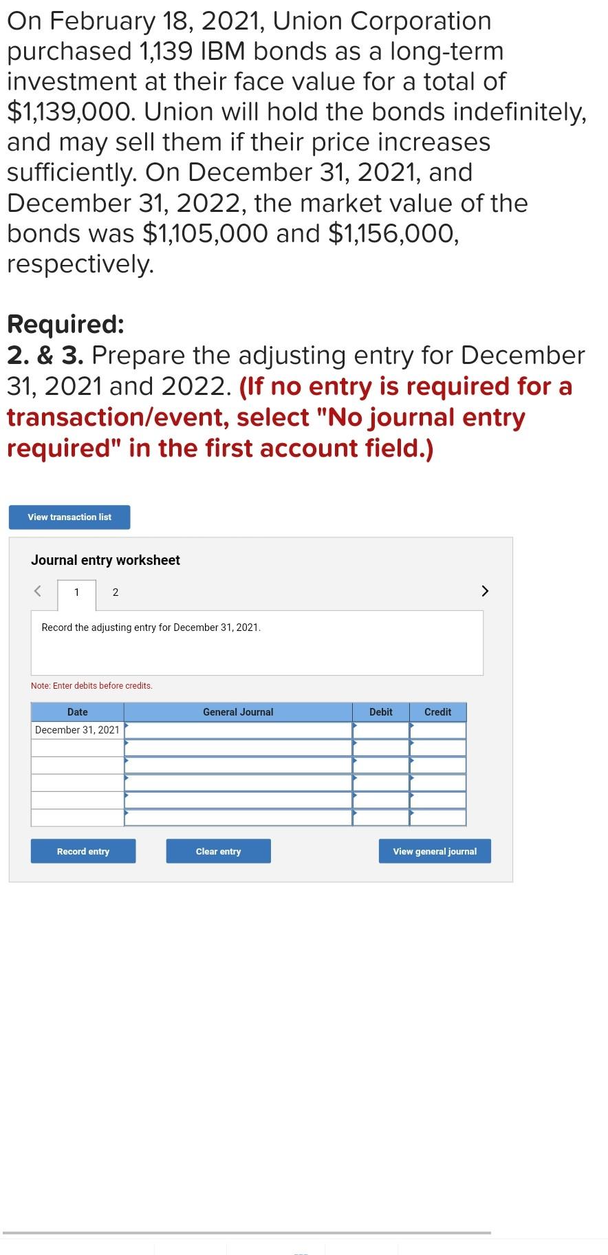 Solved On February 18, 2021, Union Corporation purchased | Chegg.com