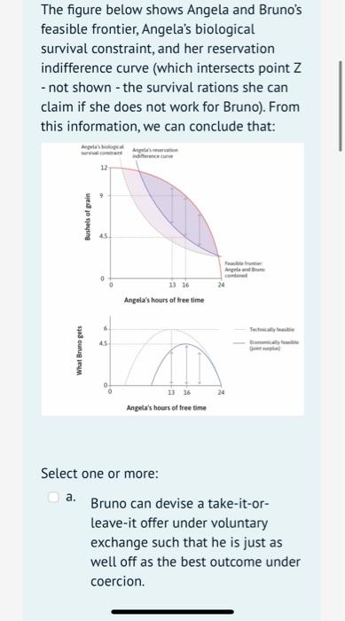 Solved The figure below shows Angela and Bruno's feasible | Chegg.com