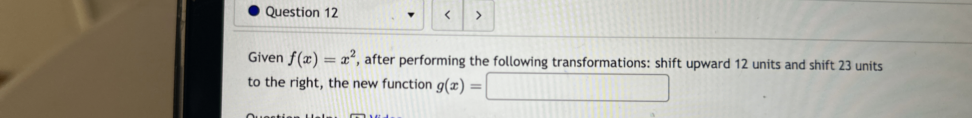 Solved Question 12Given f(x)=x2, ﻿after performing the | Chegg.com