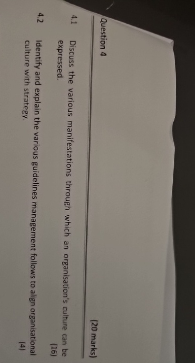 Solved Question 4(20 ﻿marks)4.1 ﻿Discuss the various | Chegg.com