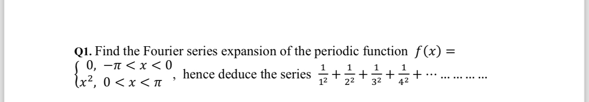 Solved Q1. ﻿Find the Fourier series expansion of the | Chegg.com