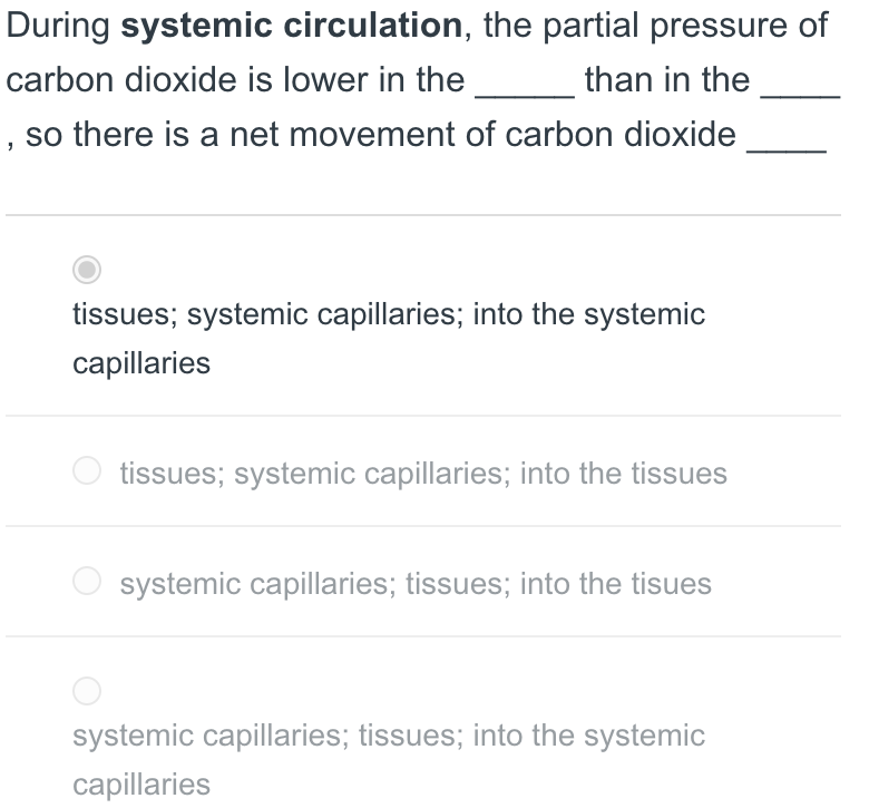 Solved During systemic circulation, the partial pressure | Chegg.com