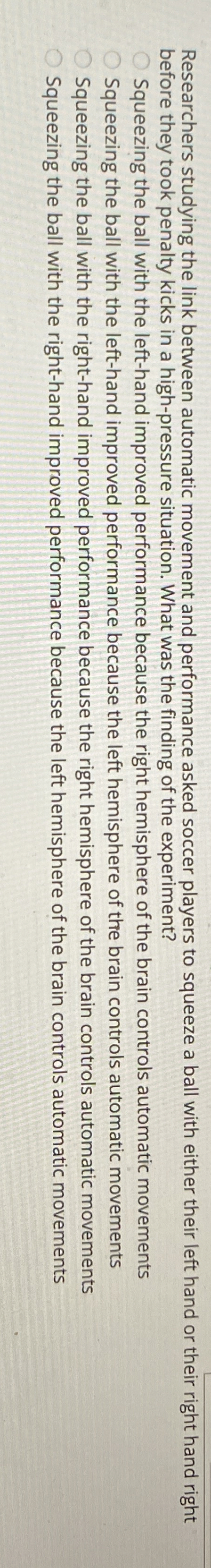 Solved Researchers studying the link between automatic | Chegg.com